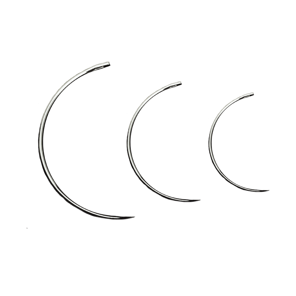 Aguja de sutura curva punta roma - Equipos Vet